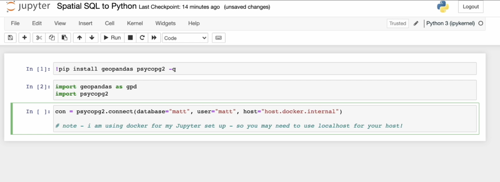 Postgis And Geopandas In Jupyter In 4 Minutes Matt Forrest