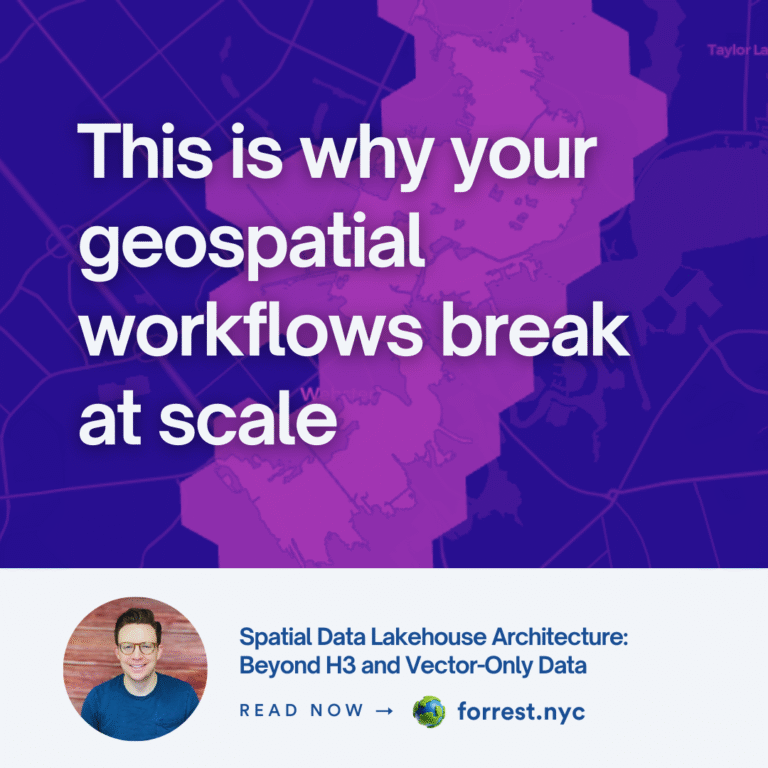 Spatial Data Lakehouse Architecture: Beyond H3 and Vector-Only Data - Matt Forrest